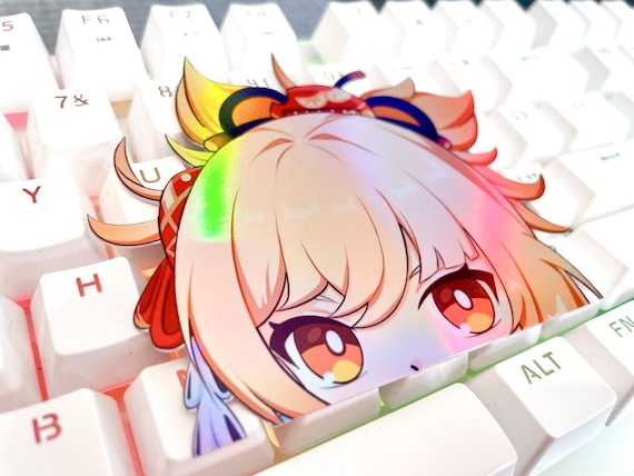 Yoimiya Peeker Holographic Sticker Genshin Impact Sticker - Etsy