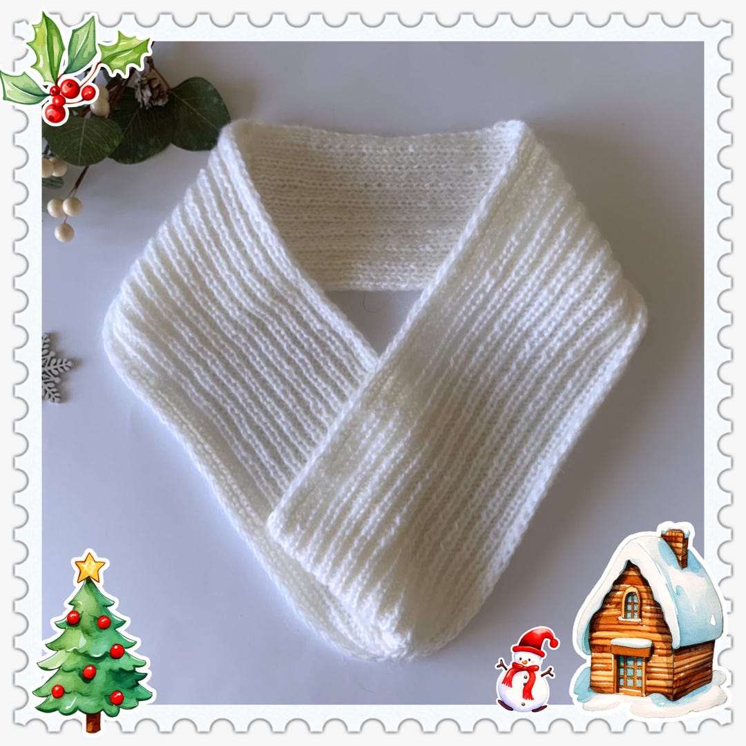 White Hand Knitted Women's Neck Warmer, Soft and Comfortable Neck ...
