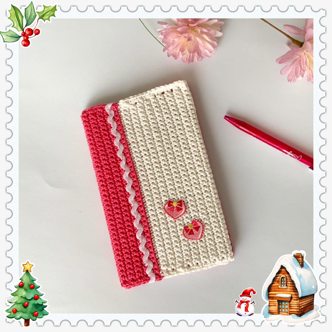 Pink and White Hearts Notebook, Original Handmade Notebook, Gift for ...