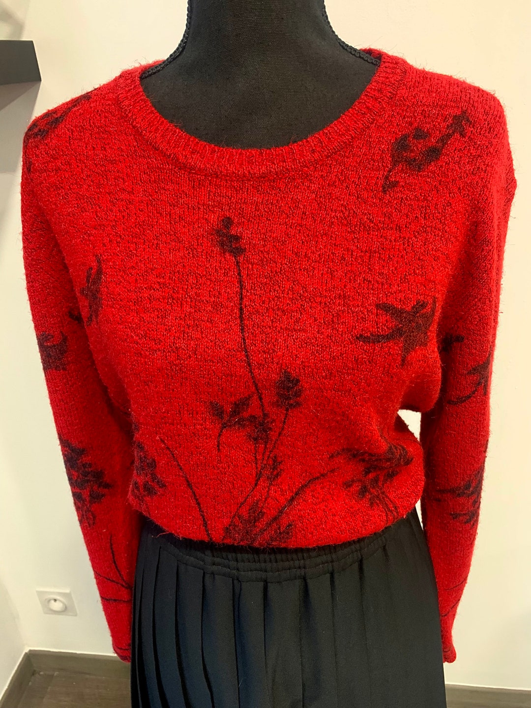 Pull rouge vintage - Etsy France