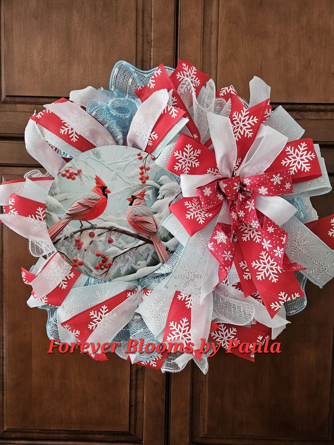 Red Cardinal Wreath, Winter Cardinal, Storm Door Wreath, Christmas ...