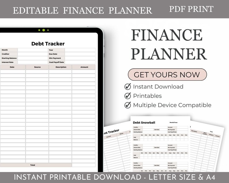 Financial Planner Printable Budget Planner Finance Savings Tracker ...