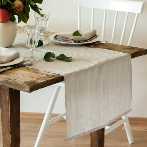 Table Runner Natural Linen-vintage Looks rustic Home Decor - Etsy