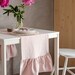 Blush Pink Linen Table Runner With Ruffle. Ruffled Linen Table - Etsy