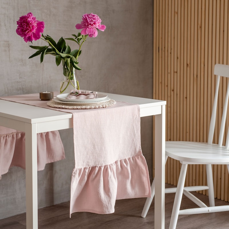Pink Table Runner - Etsy