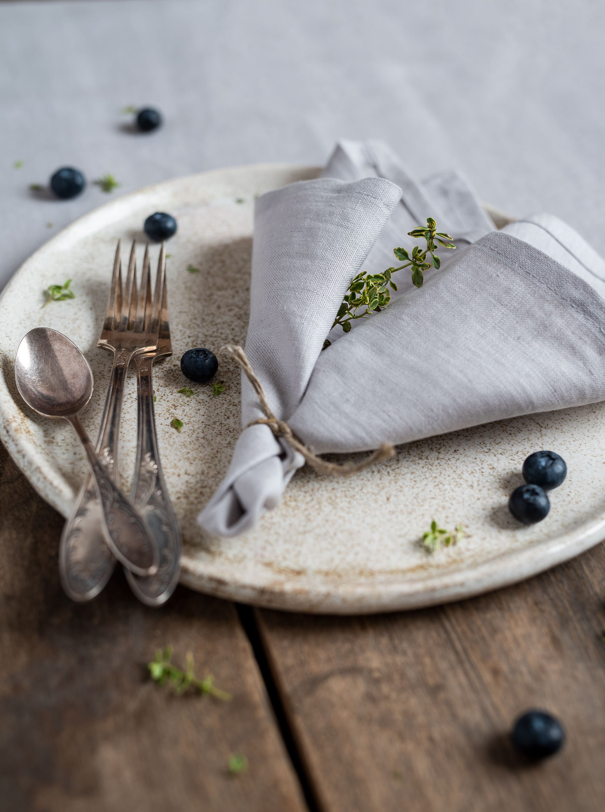Light Grey Linen Napkins. Softened Linen Napkin Set. Wedding Napkins ...