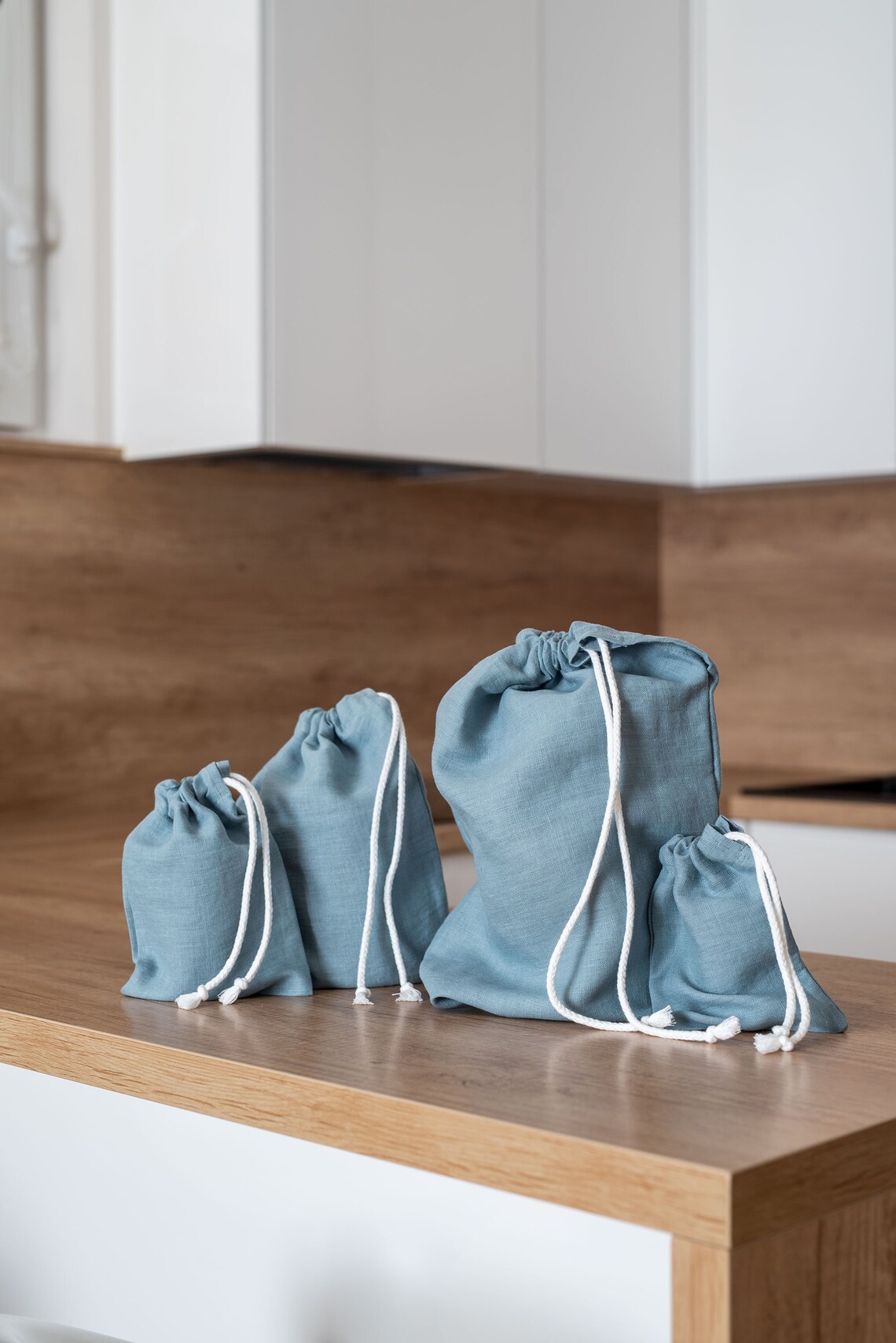 Sky Blue Linen Bread Bag, Reusable Food Storage - Etsy