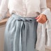 Romantic Dusty Blue Linen Apron. Half Apron. Natural Kitchen Apron ...