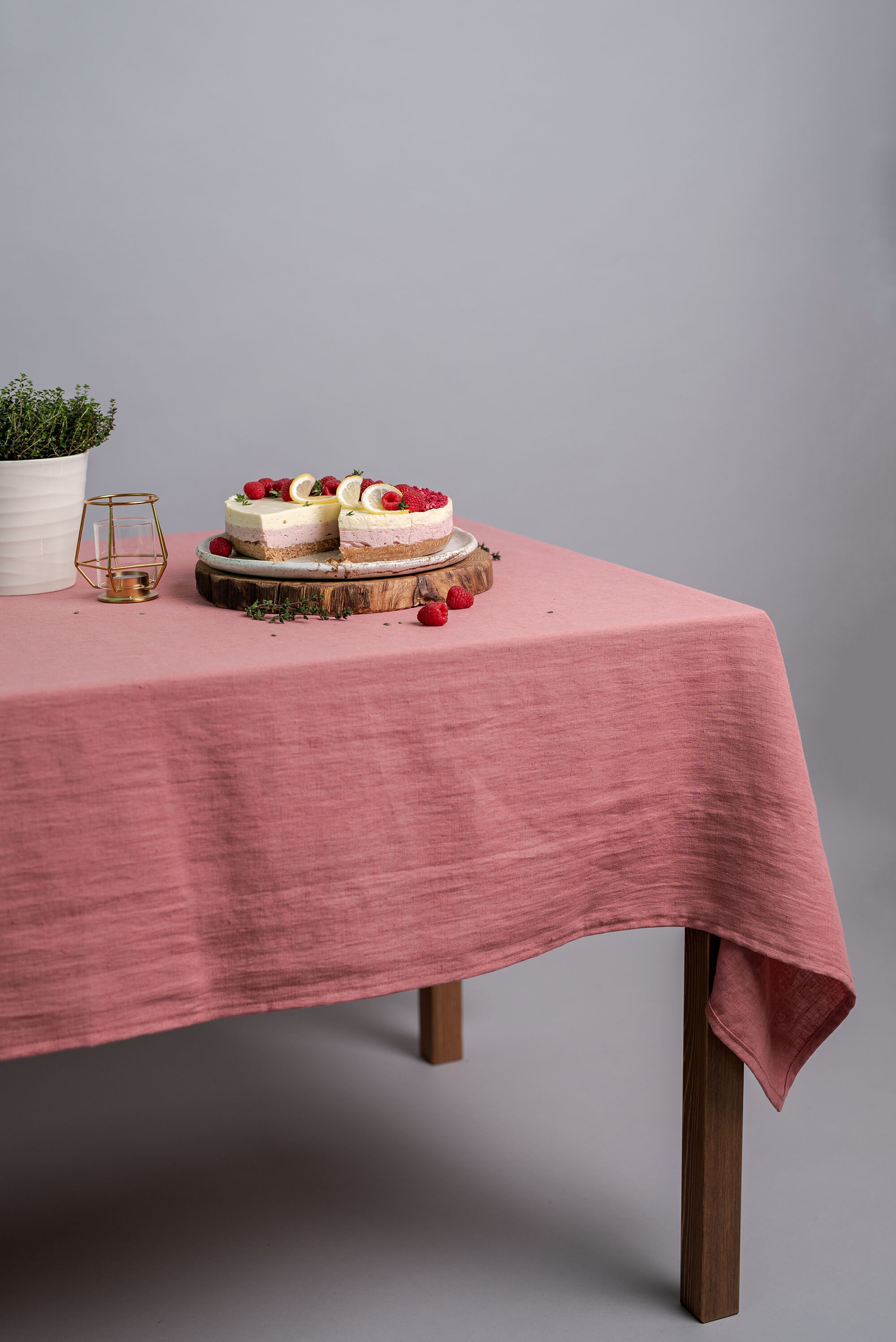 Dusty Pink Linen Tablecloth. Soft Linen Table Cloth. Dining - Etsy