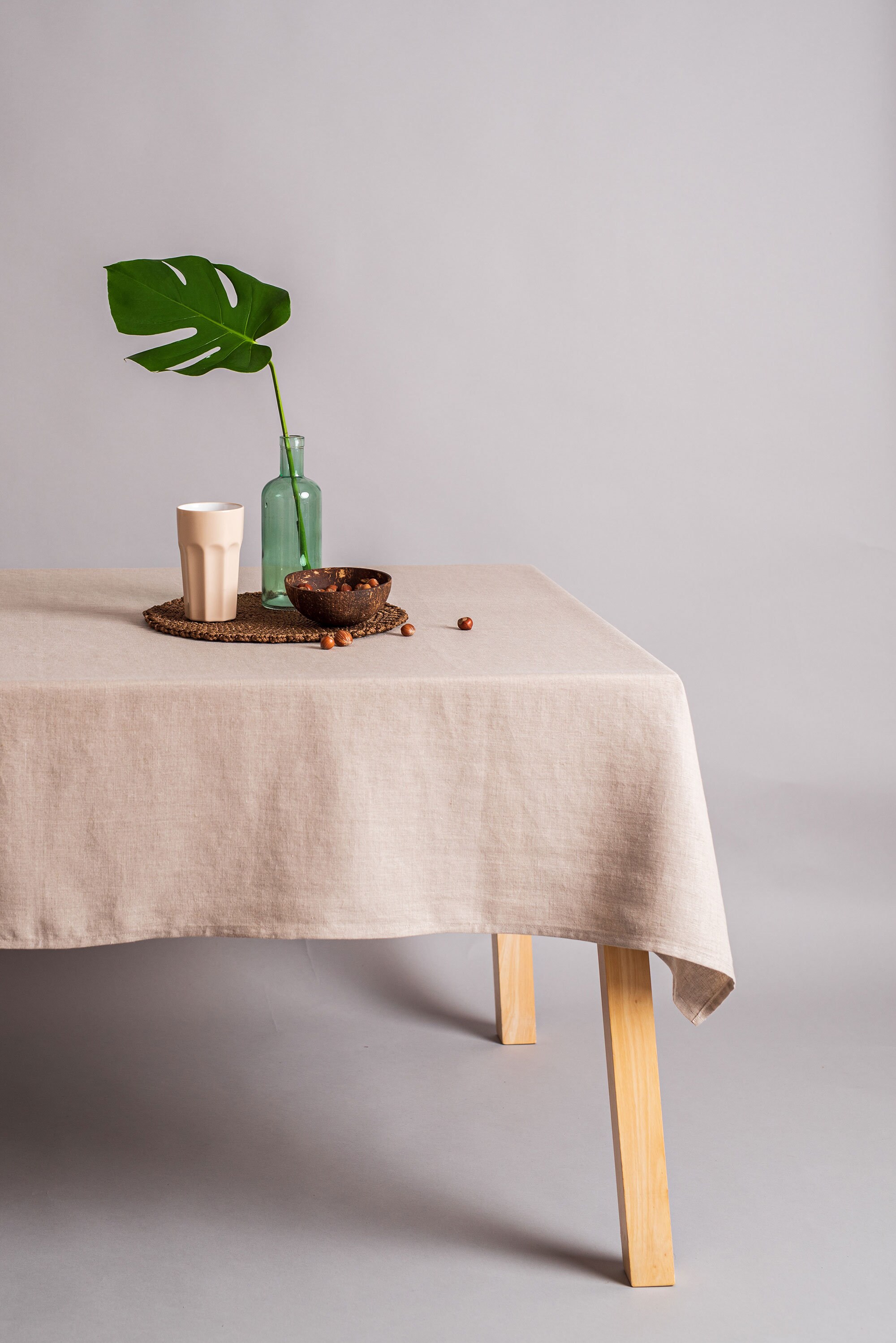 Natural Softened Linen Tablecloth, Sustainable Dining Decor, Custom ...