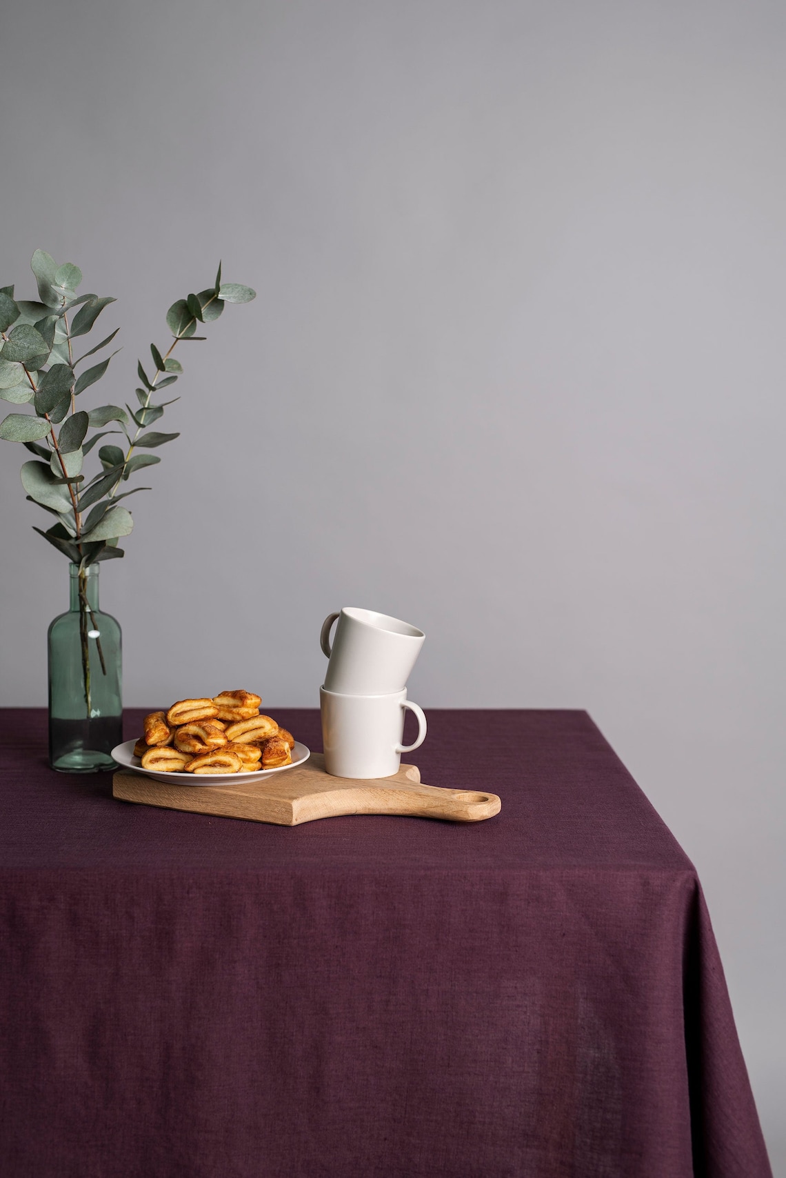 Plum Linen Tablecloth. Soft Linen Table Cloth. Dining Table Decor ...