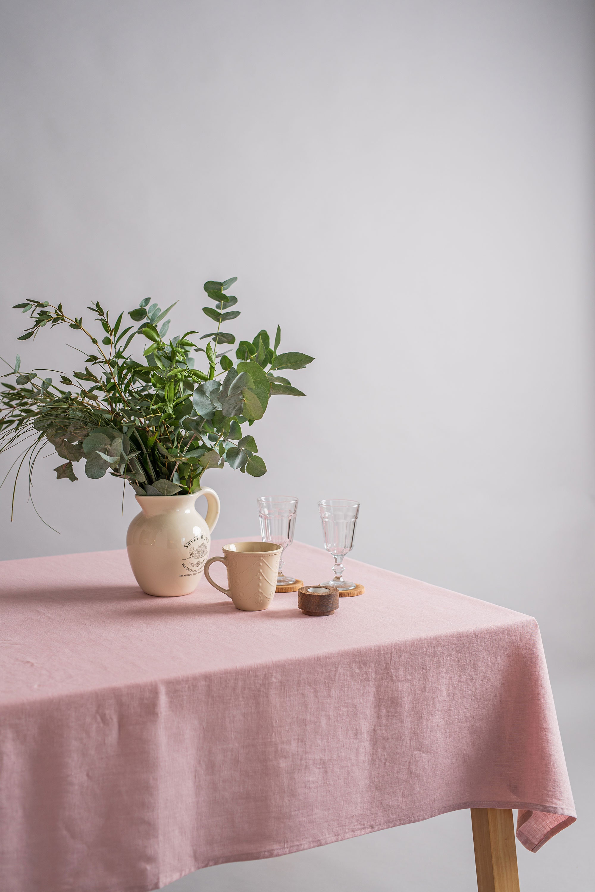 Blush Pink Linen Tablecloth. Soft Linen Table Cloth. Dining - Etsy