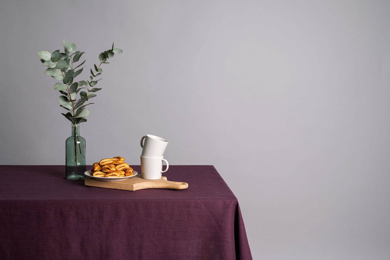 Plum Linen Tablecloth. Soft Linen Table Cloth. Dining Table Decor ...