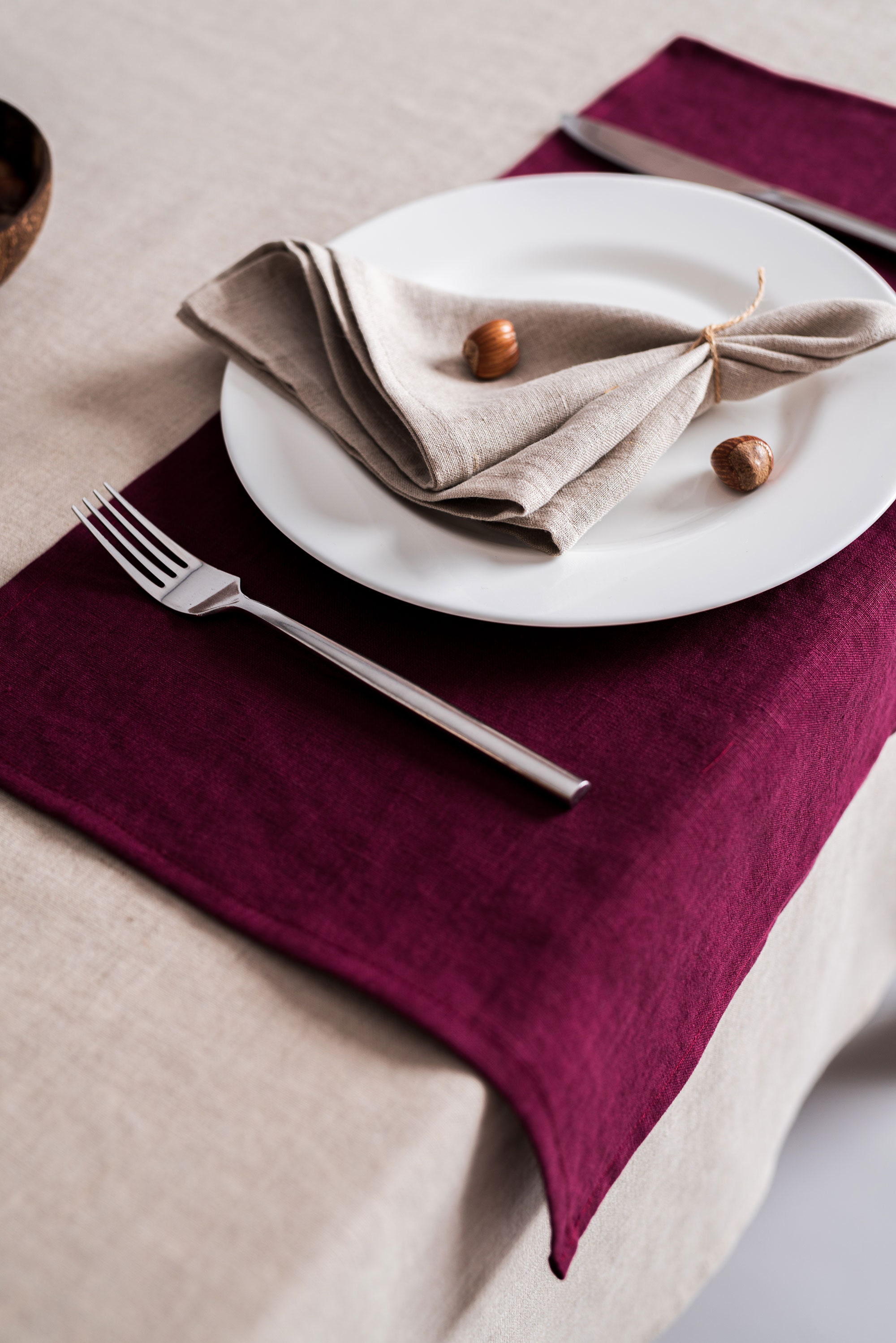 Natural Linen Napkins. Softened Linen Napkin Set. Wedding Napkins ...