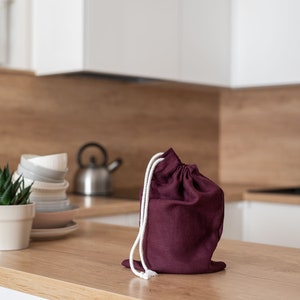 Blush Pink Linen Bread Bag Set. Reusable Linen Bread Bag. Zero Waste ...