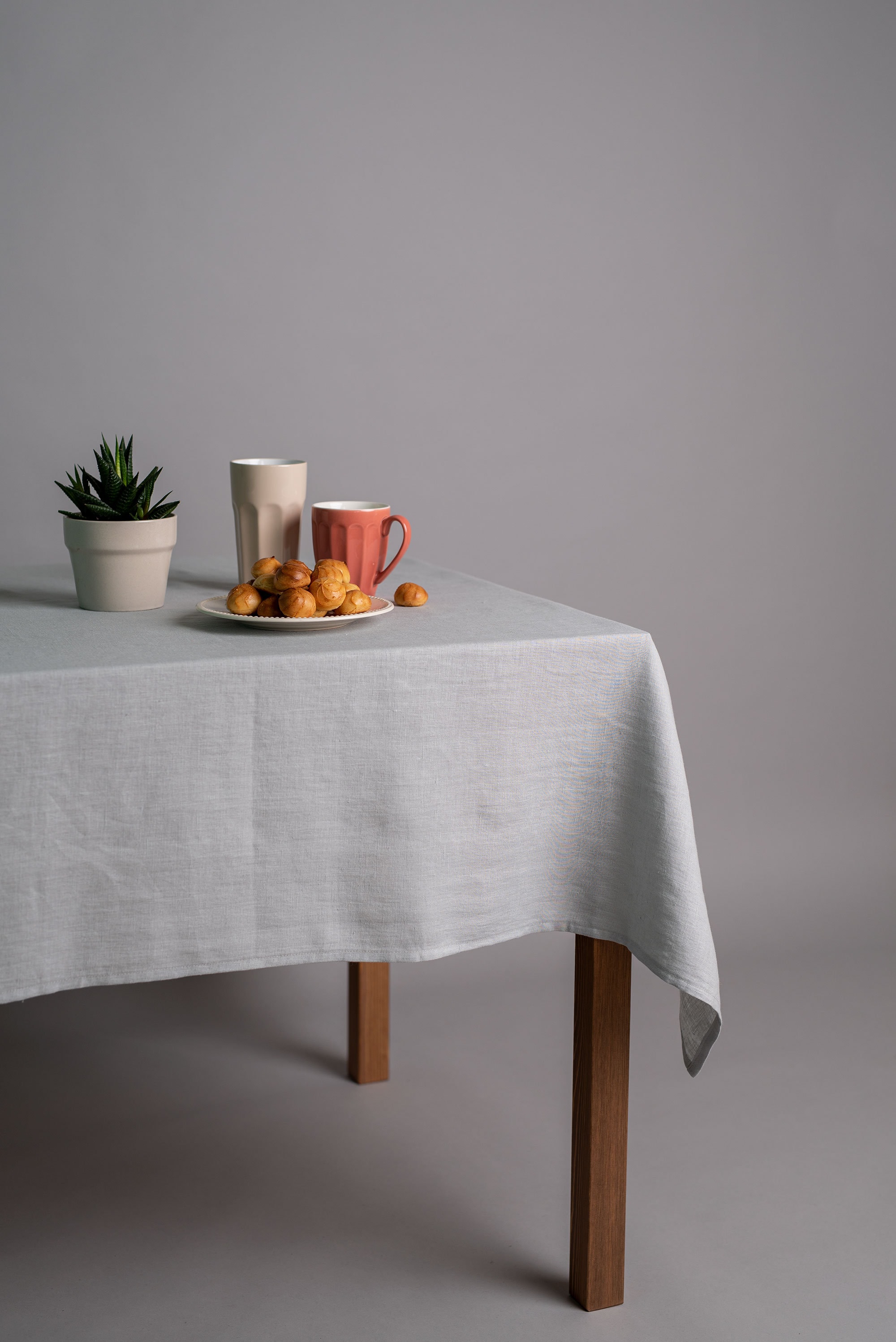 Light Grey Linen Tablecloth, Soft Rustic Wedding Table Decor - Etsy