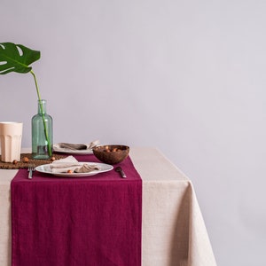 Burgundy Linen Fabric by Meter. Softened Linen Fabric by Yard. Natural ...