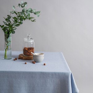 Sky Blue Linen Tablecloth. Soft Linen Table Cloth. Rustic Wedding ...