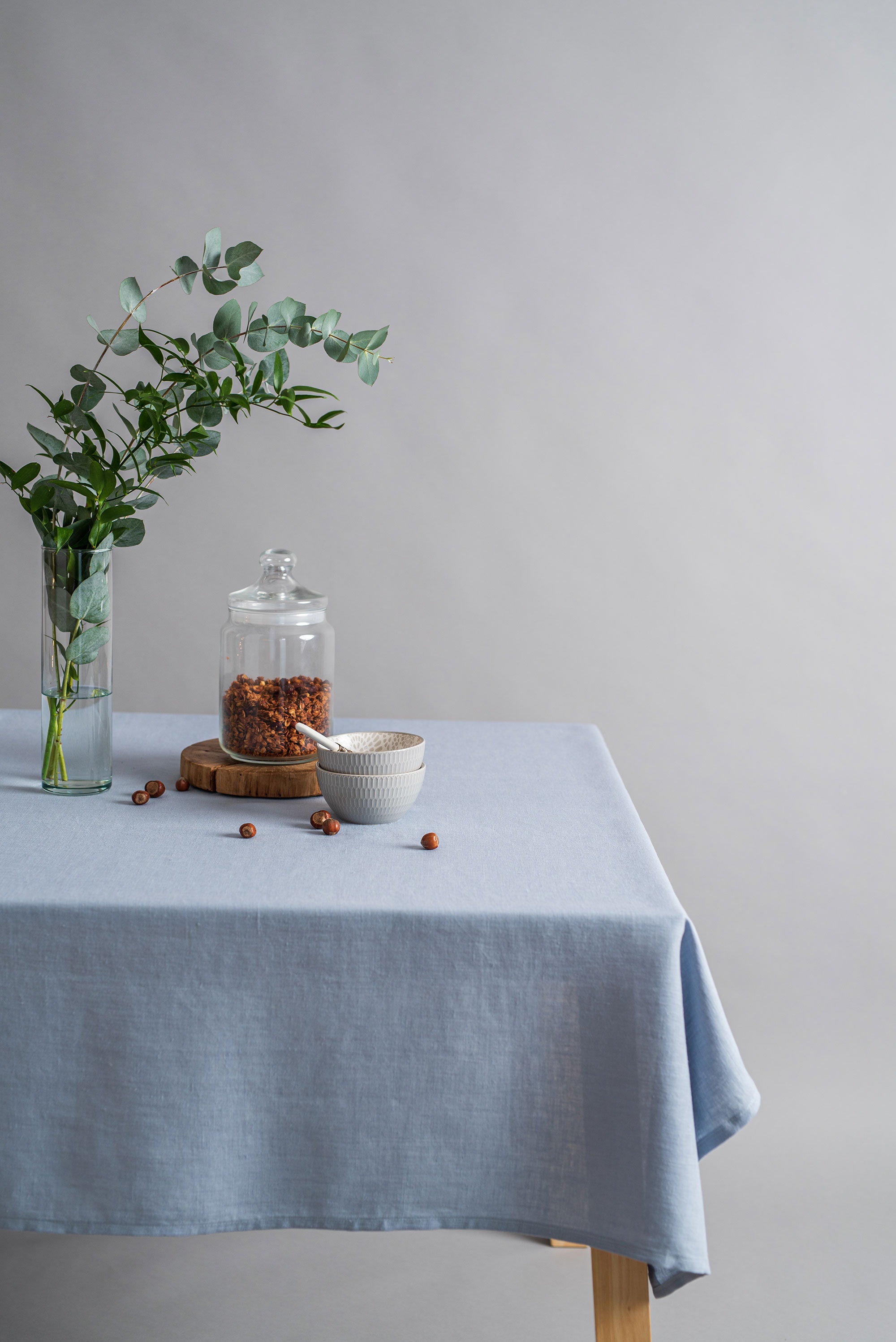 Sky Blue Linen Tablecloth. Soft Linen Table Cloth. Rustic Wedding ...