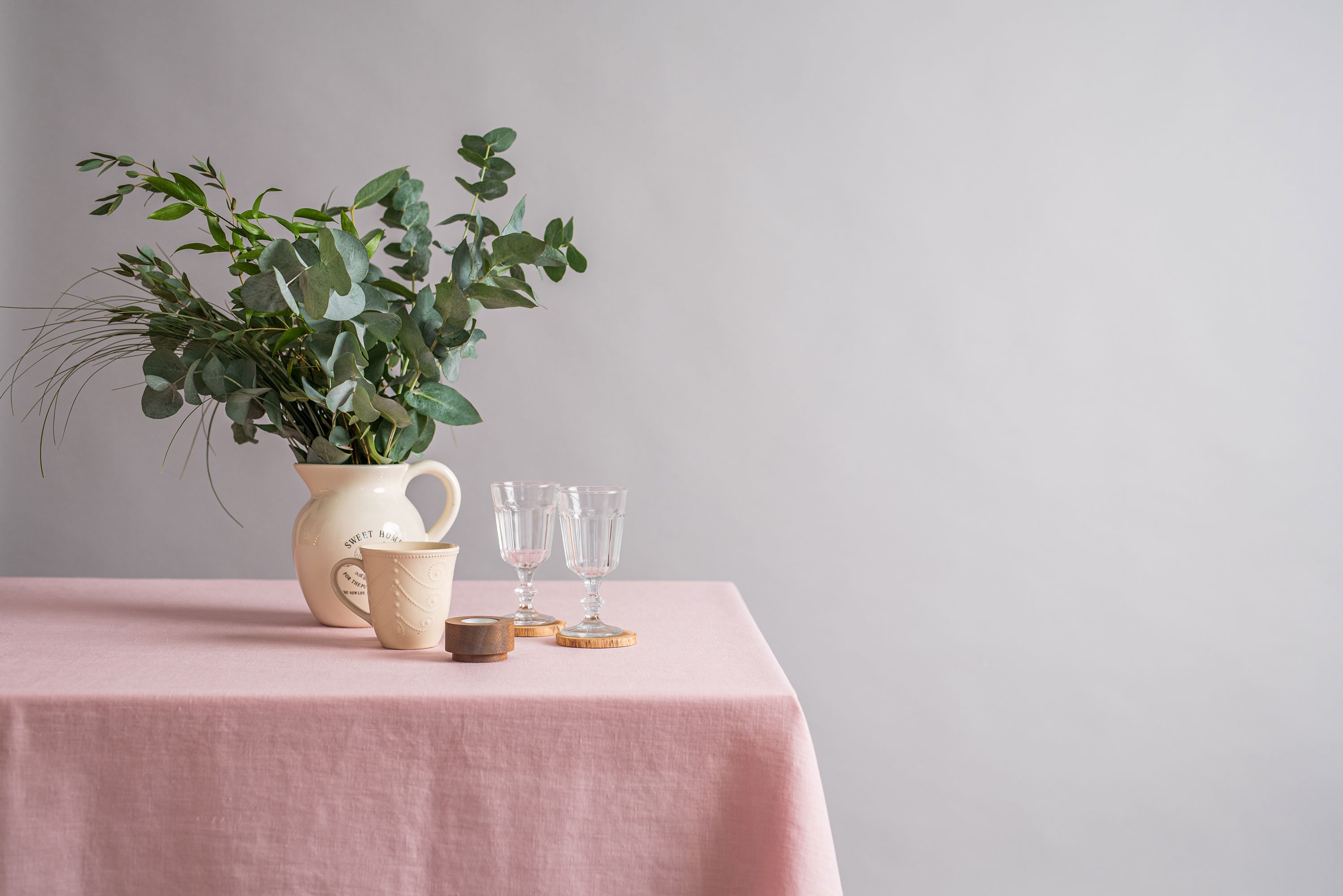Blush Pink Linen Tablecloth. Soft Linen Table Cloth. Dining - Etsy