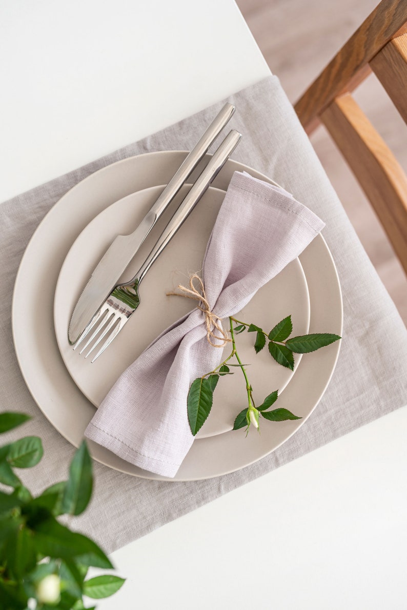 Linen Napkin. Softened Linen Table Napkin. Light Grey Napkins. Napkin ...