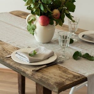 Light Grey Linen Table Runner. Softened Linen Table Runner. Rustic ...