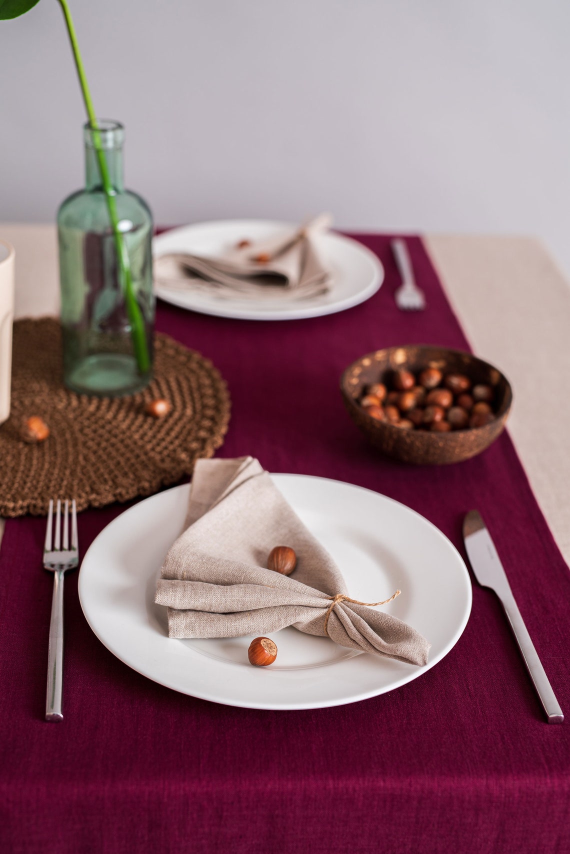 Natural Linen Napkins. Softened Linen Napkin Set. Wedding Napkins ...