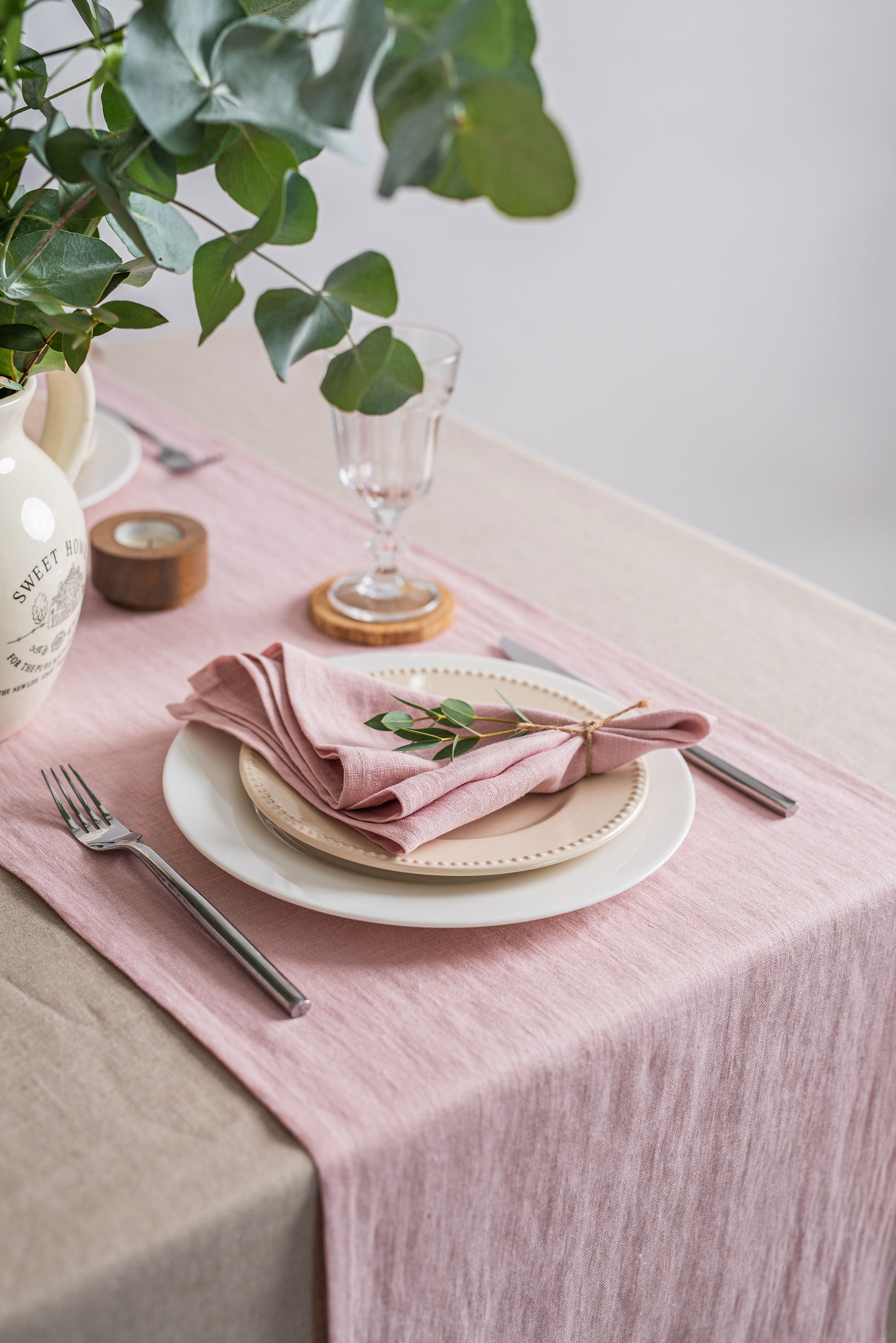 Blush Pink Linen Fabric by Meter. Softened Linen Fabric by - Etsy