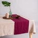 Burgundy Linen Table Runner. Softened Linen Table Runner. - Etsy