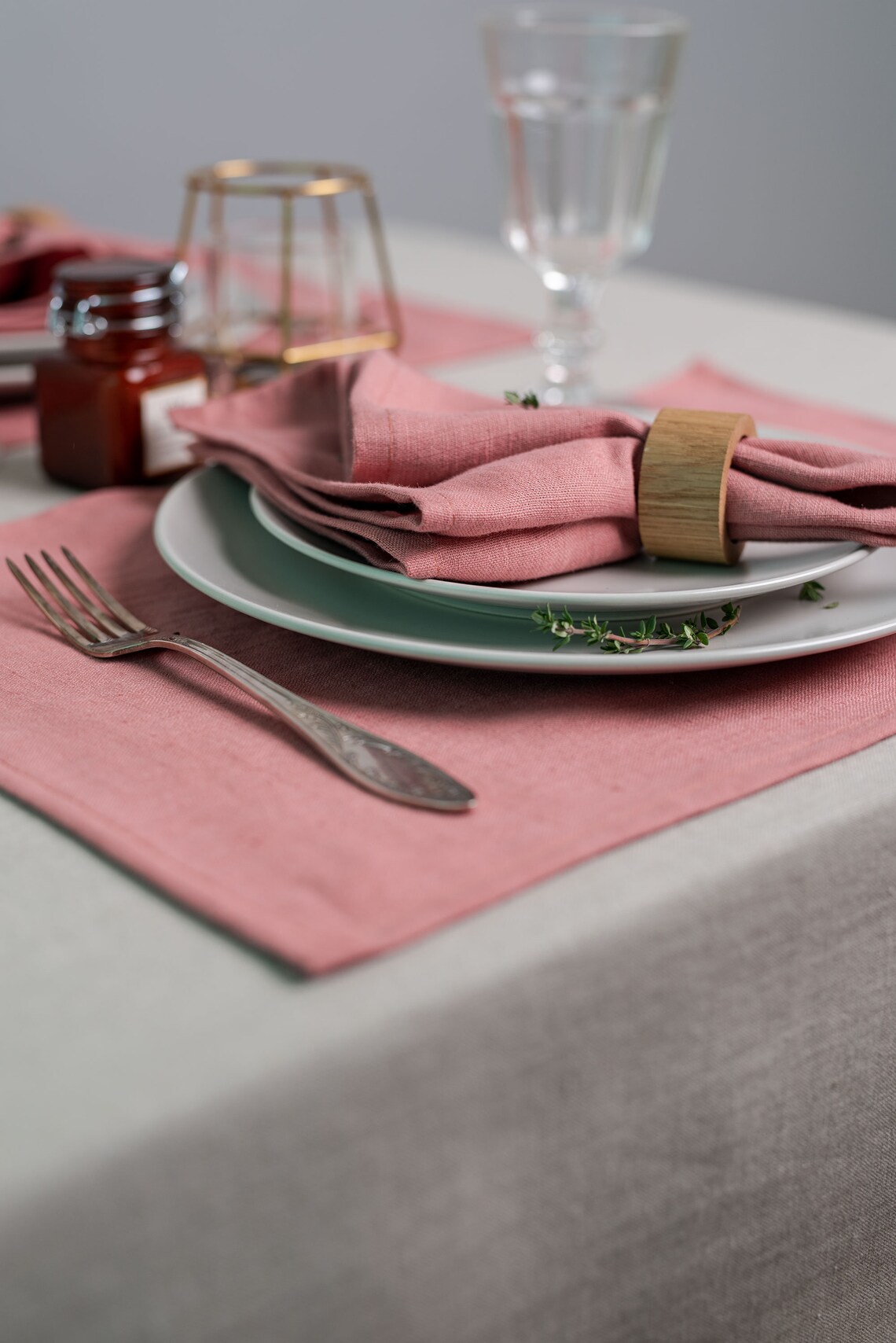 Dusty Pink Linen Napkins. Softened Linen Napkin Set. Wedding - Etsy