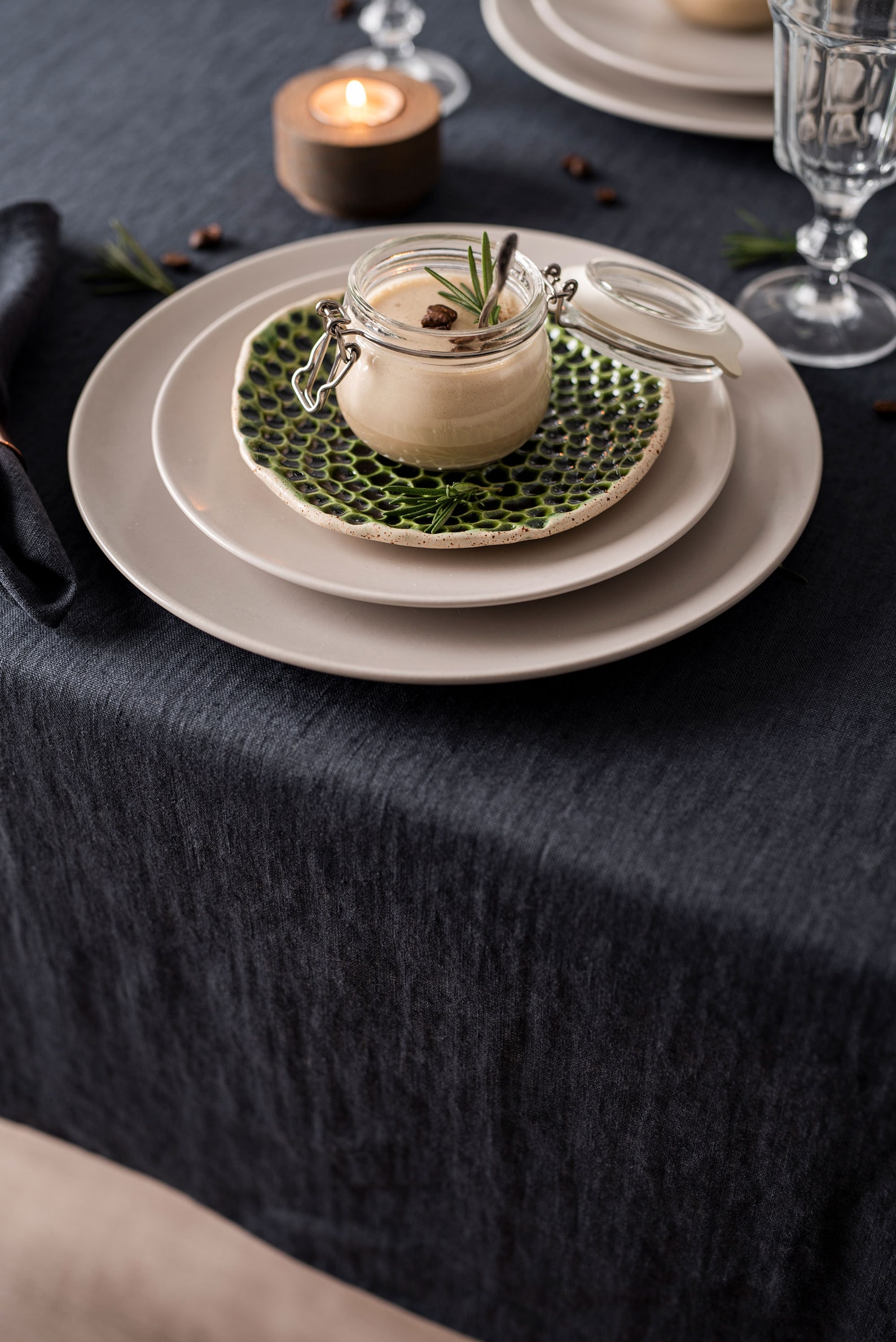 Charcoal Grey Linen Tablecloth. Dark Grey Table Linen. Various - Etsy