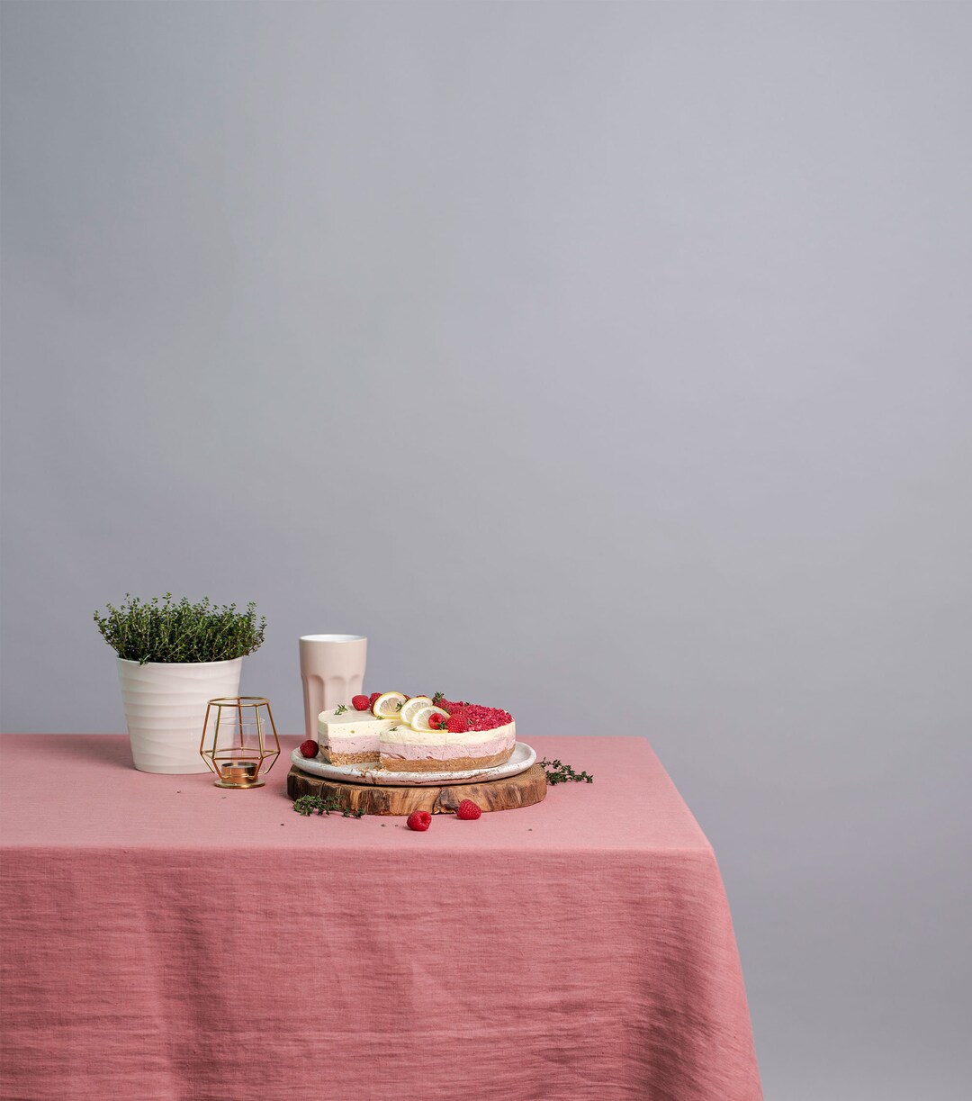 Dusty Pink Linen Tablecloth. Soft Linen Table Cloth. Dining Table Decor ...