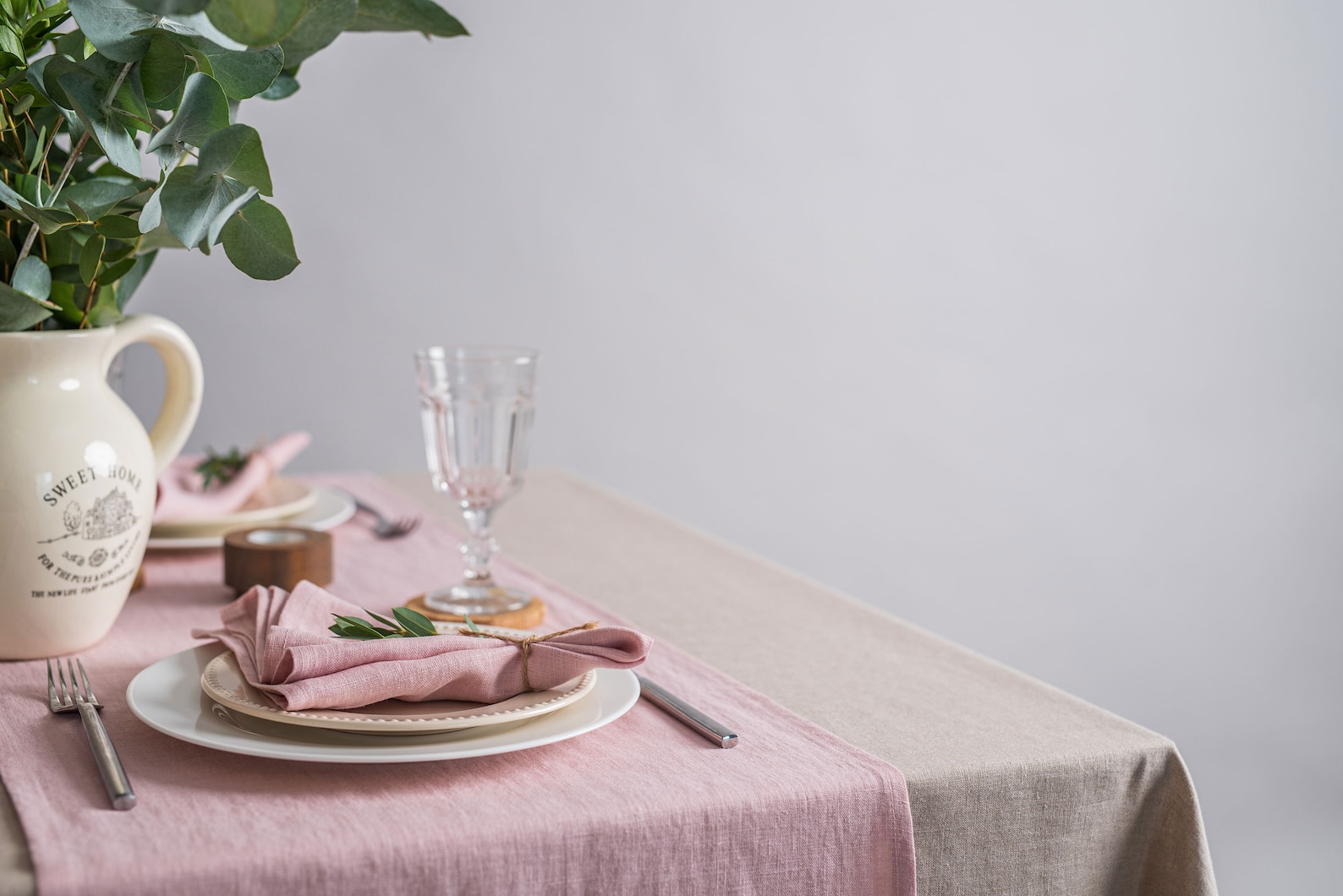 Blush Pink Linen Table Runner. Softened Linen Table Runner. Dining ...