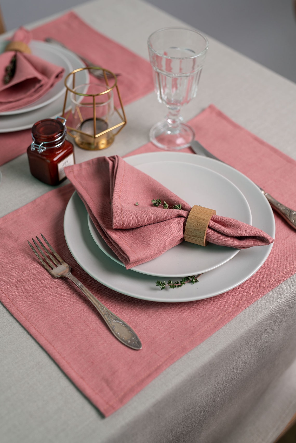 Dusty Pink Linen Napkins. Softened Linen Napkin Set. Wedding - Etsy