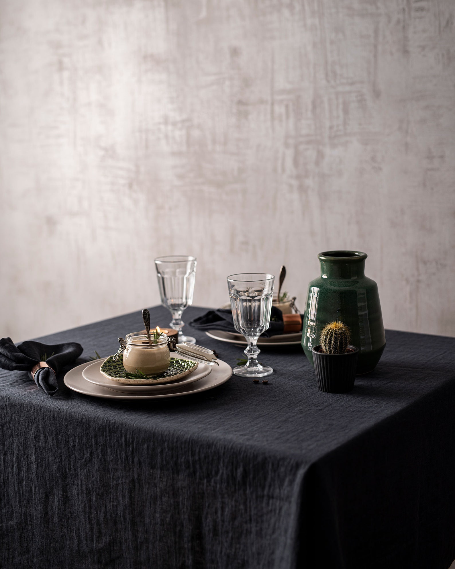 Charcoal Grey Linen Tablecloth. Dark Grey Table Linen. Various - Etsy