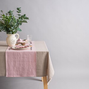 Blush Pink Linen Table Runner. Softened Linen Table Runner. Dining ...