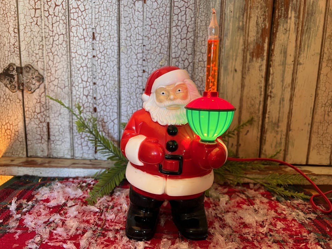 Vintage Royalite Santa Bubble Light 1950s Hard Plastic Royalite Jolly ...