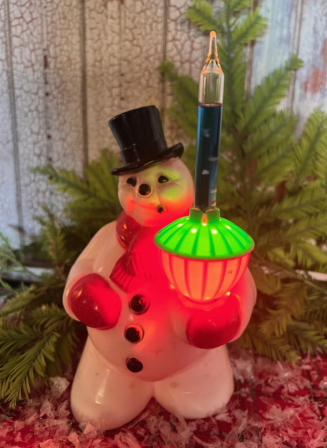Vintage Frosty the Snowman Bubble Light 1950s Royalite Jolly Christmas ...