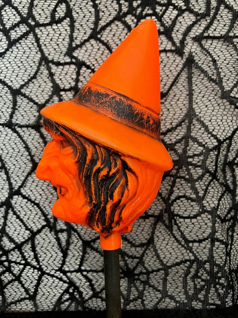 Creepy Vintage Halloween Plastic Witch Head Rattle Noisemaker - Etsy