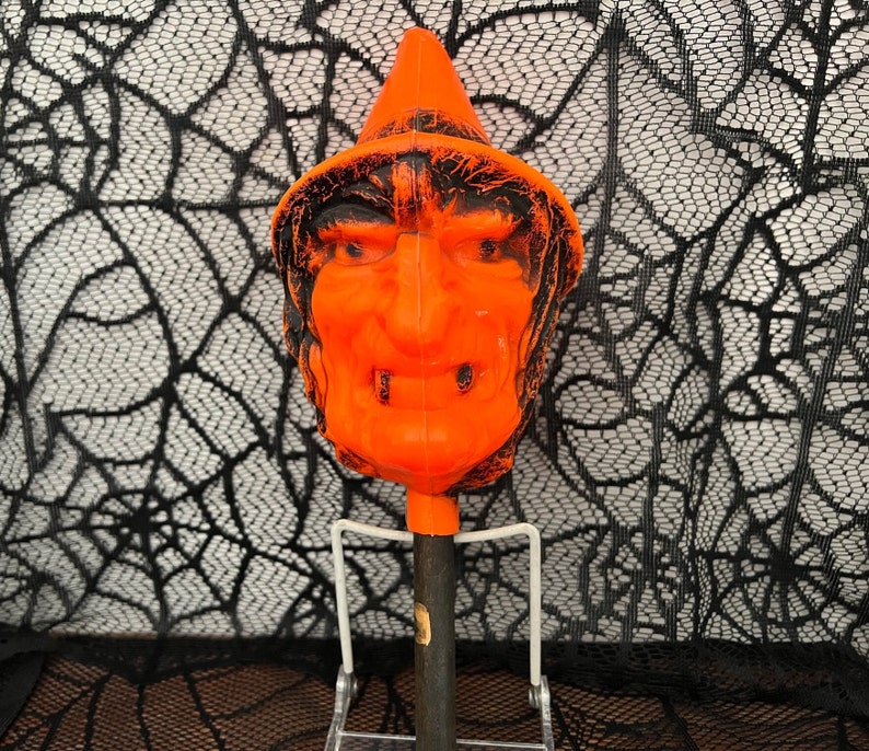 Creepy Vintage Halloween Plastic Witch Head Rattle Noisemaker - Etsy
