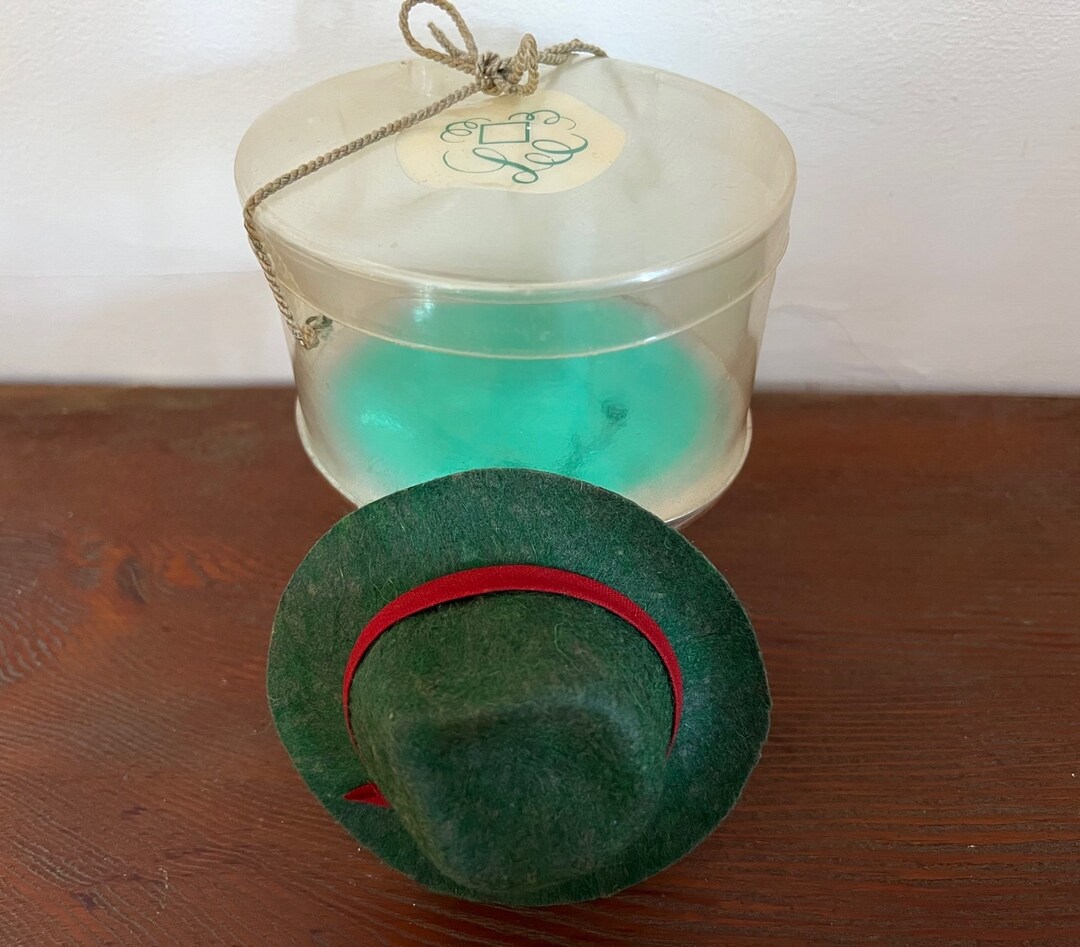 Vintage Miniature Lee Hat Box and Miniature Lee Felt Fedora Hat Mini ...