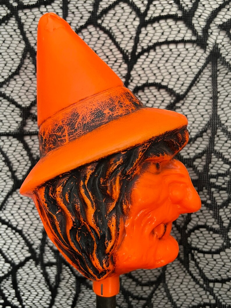 Creepy! Vintage Halloween Plastic Witch Head Rattle Noisemaker 1960s - Etsy