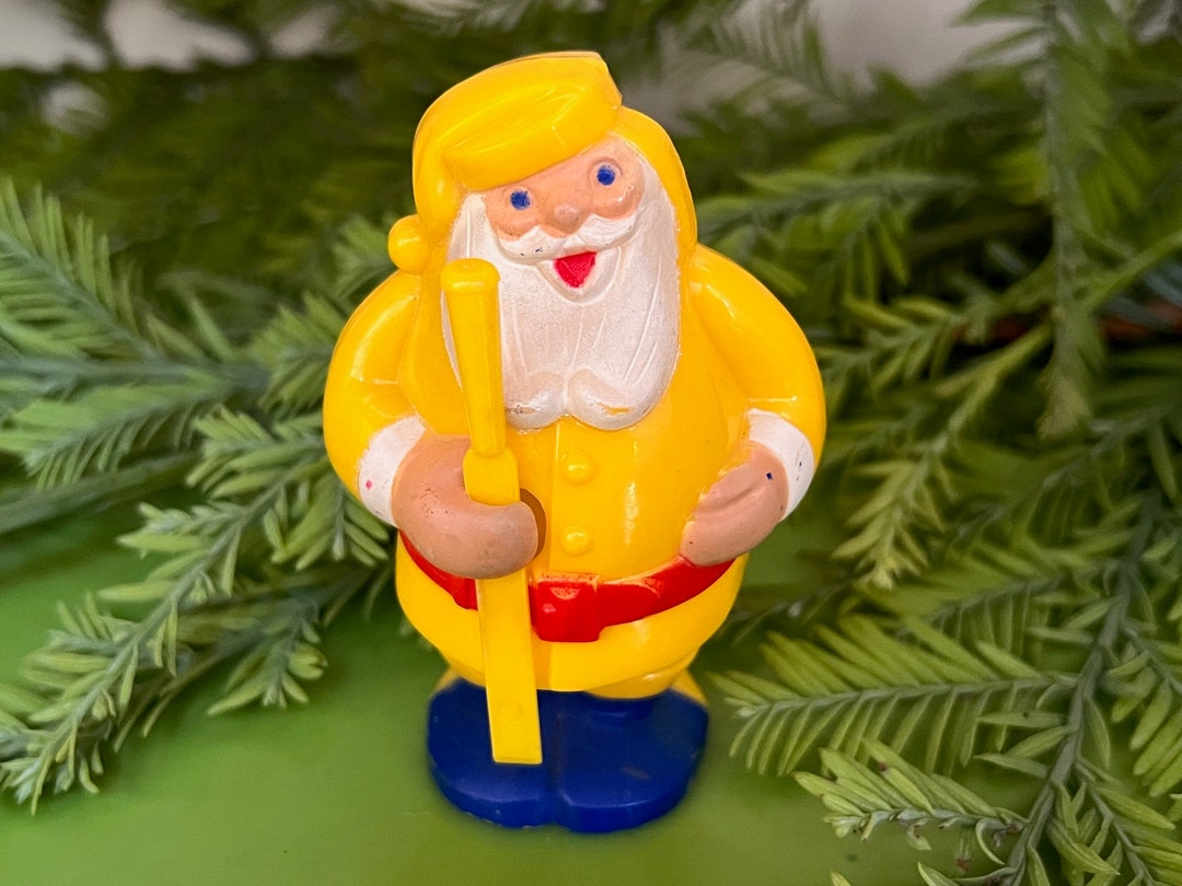 Vintage E. Rosen Yellow Santa With Tool 1950s Rosbro/rosen Santa With ...