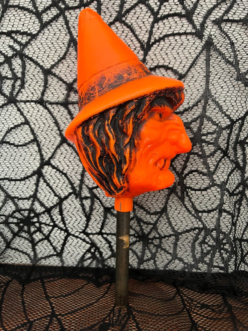 Creepy Vintage Halloween Plastic Witch Head Rattle Noisemaker - Etsy