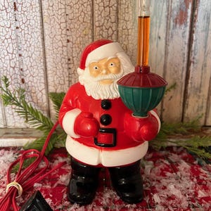 Vintage Royalite Santa Bubble Light 1950s Hard Plastic Royalite Jolly ...