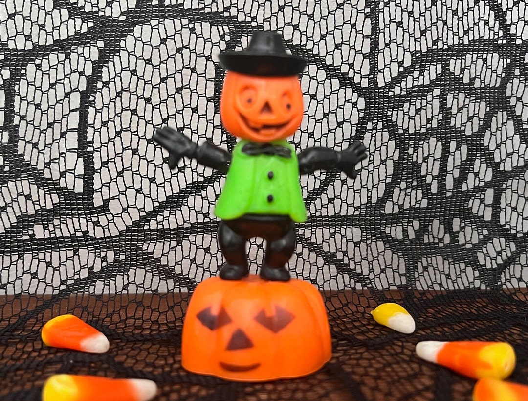 Vintage Halloween Fun World 1960s Pumpkin-man Push Puppet Made in Hong ...