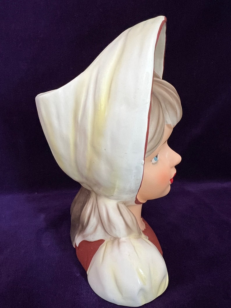 Vintage Relpo Lady Head Vase: Blue Eyed Bonnet Vase, 6 Inch - Etsy