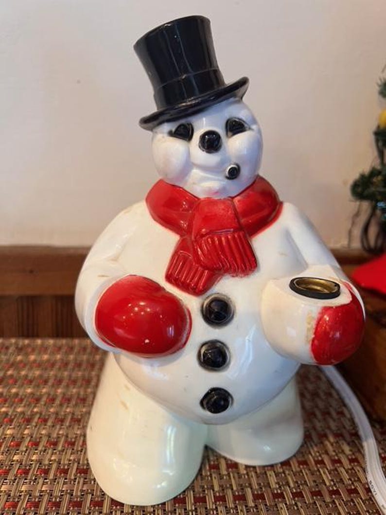Vintage Frosty the Snowman Bubble Light! 1950s Royalite Jolly Christmas ...