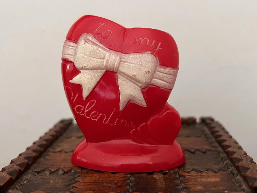Vintage E. Rosen Valentine Heart Candy Container Rosbro/rosen Heart ...