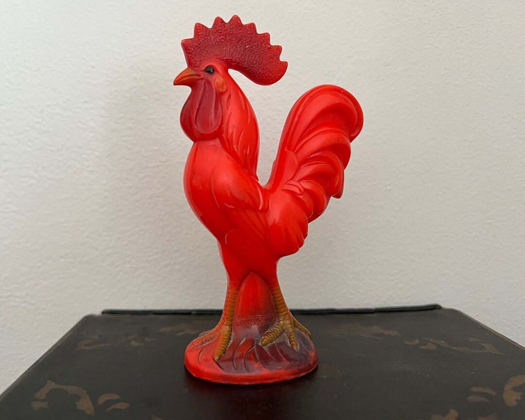 Vintage Knickerbocker Rooster Perfectly Wonderful Hard Plastic Rooster ...